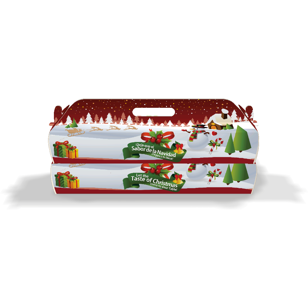 Cajas para Pan de Jamón con motivo de navidad